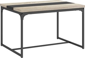 HOMCOM Jídelní stůl pro 6 osob v průmyslovém stylu, černý kov a dřevo, rozměry 120D x 89Š x 75,5V cm | Aosom