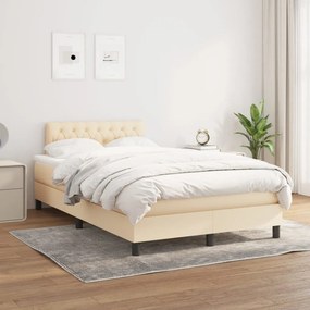 Box spring postel s matrací krémová 120x190 cm textil 3269749
