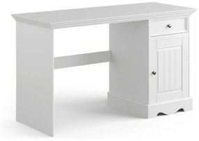 Psací stůl jednoduchý, borovice, barva bílá, kolekce Belluno Elegante