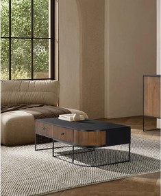 Konferenční stolek z mangového dřeva v přírodní barvě 60x120 cm Curve – MOME