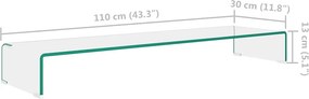 TV stolek / podstavec na monitor čiré sklo 110x30x13 cm 244132