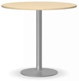 Konferenční stolek FILIP II, průměr 800 mm, šedá podnož, deska bříza