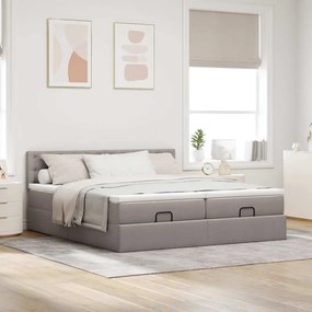 Osmanský rám postele s matrací taupe 160x200cm textil 3312033