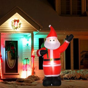 HOMCOM Nafukovací vánoční dekorace Santa Claus 2,4 m