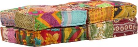 vidaXL 2místný modulární pouf textil [244985] Barva: Patchwork