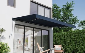 Elektrická markýza s LED osvětlením BestBerg BBSU-EL495CG / 495 x 300 cm / šedá