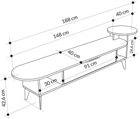 ARIADNA, TV stolek, dub / bílý Carrara