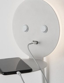 Bílé hliníkové LED nástěnné svítidlo s ohybatelnou konstrukcí/s USB portem Eclip – Nova Luce