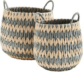 Úložný koš Grass Natural Grey Menší, šedá barva, přírodní barva