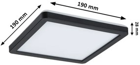 Paulmann 71000 Atria Shine, černé stropní LED svítidlo s korónou, 11,2W LED 3000K, 19x19cm