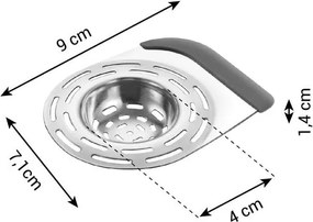 TESCOMA Sítko do dřezu se stěrkou PRESTO 9 x 7 cm, nerez