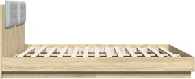 Rám postele s čelem a LED osvětlením dub sonoma 200x200 cm 3209984