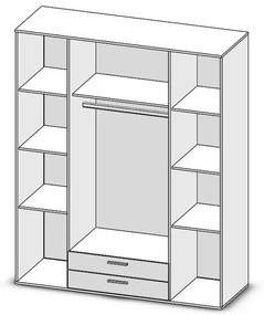 Šatní skříň Chicago, 159 cm, dub artisan/antracit