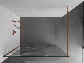 Mexen Kioto sprchová zástěna 90x200 cm 8 mm, růžové zlato, bílý vzor, 800-090-101-60-97