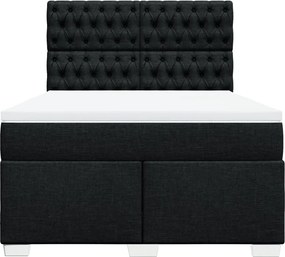 Box spring postel s matrací černá 160x200 cm textil 3292848