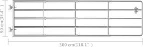 Brána na pastvinu ocelová 5 tyčí (115–300) x 90 cm stříbrná 145986