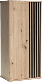 Skříň, dub artisan/černá, KOLI C-1