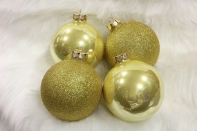 Zlaté vánoční koule set 4ks 10cm