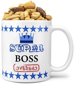 Hrnek Super boss (Náplň hrníčku: Směs slaných oříšků)