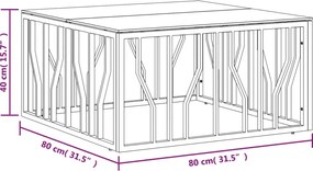 vidaXL Konferenční stolek 80 x 80 x 40 cm nerezová ocel a sklo [350058] Barva: Stříbrná