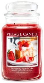 Village Candle Vonná svíčka Jahodový koláč - Strawberry Pound Cake, 602 g
