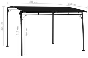 vidaXL Marketos Zahradní markýza proti slunci 3 x 3 x 2,55 m antracitová