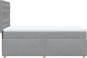 Box spring postel s matrací světle šedá 90x200 cm textil 3293477