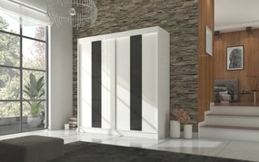 ADRK Furniture Posuvná skříň s lacobelem KAREN 200 ADRK-SW-KAR-WBL-200