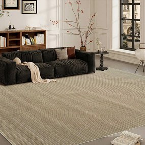 TZ Béžový obdélníkový geometrický koberec Strado Polo Path Camel se vzorem pruhů Rozměr: 160x230 cm