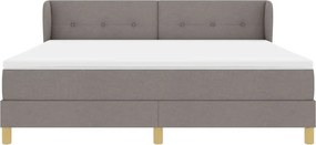 Postel s boxspringem s čelo Taupe 180 x 200 cm textil 3340231