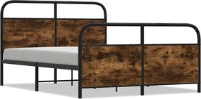Kovový rám postele bez matrace kouřový dub 140 x 200 cm 3318636