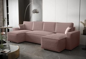 Rozkládací rohová sedačka ADRIANA U 303x140 růžová