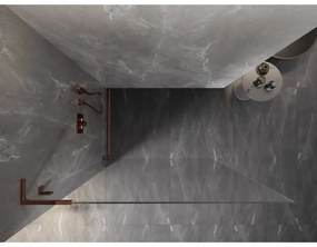Mexen, Mexen Lunar L sprchová stěna levá 120 x 200 cm, průhledná 8 mm, růžové zlato - 830L-120-000-60-00-L