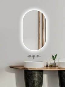 Oválné zrcadlo do koupelny s LED osvětlením - 100 x 50 cm - Ambiente Oval