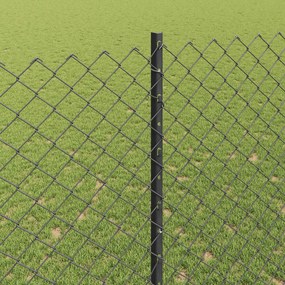 Plot s řetězovým odkazem a sloupkem 10 x 1,5 m Šedá Síťovina 3336263