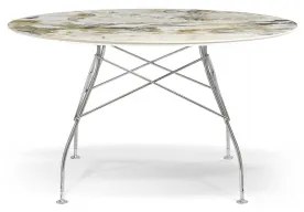 Glossy Marble finish kulatý 130 cm chromová symfonie Kartell