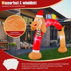 Costway 242 cm vysoký nafukovací vánoční oblouk jezevčíka nafukovací vánoční