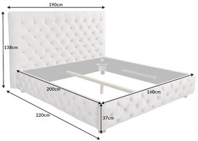 Designová postel Laney II 160 x 200 cm olivově-šedý samet