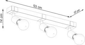 Stropní svítidlo SOLLUX ZUCA 3 černé E27 3x15W bez žárovky SL.1297