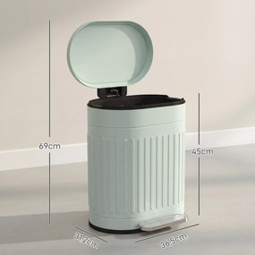 HOMCOM odpadkový koš 20 l s víkem a nožním pedálem – vyjímatelný vnitřní kbelík, tlumené zavírání – zelený, 36,5 x 31,2 x 45 cm