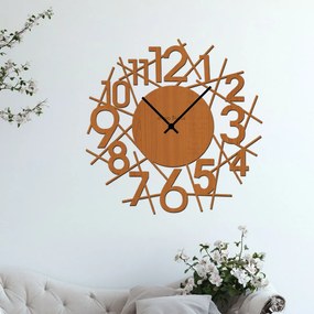 dřevo života Nástěnné hodiny NUMERO Zvolte barvu dekoru: Třešeň, Zvolte velikost hodin (cm): 35x35, Barva ručiček: Černé