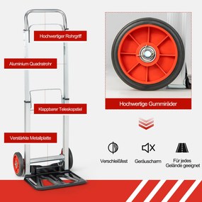Costway Pytlový nákladní vůz s teleskopickou rukojetí a sklopnou ložnou plochou
