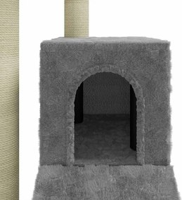 Škrabadlo pro kočky se sisalovými sloupky světle šedé 92 cm 171513