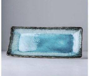 Obdelníkový  talíř Made in Japan Sky Blue 29x12 cm, keramika handmade