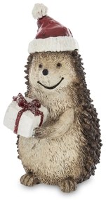 Vánoční figurka ježek s dárečkem 157237