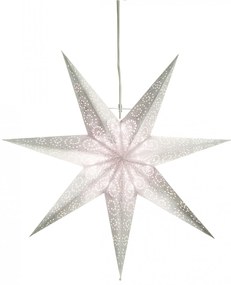STAR TRADING Závěsná svítící hvězda Antique White, šedá barva, bílá barva, papír