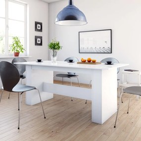 vidaXL Jídelní stůl 180 x 90 x 76 cm dřevotříska [800474] Barva: bílá s vysokým leskem
