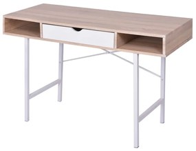 20135 vidaXL Psací stůl s 1 zásuvkou, dub a bílá barva