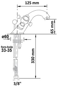 Sapho Antea 3176 umyvadlová baterie stojánková kohoutková bronz