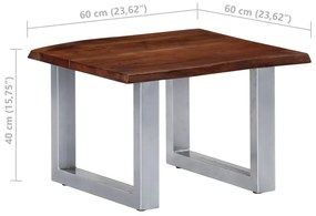 Konferenční stolek s živou hranou 60x60x40 cm akáciové dřevo - Default Title